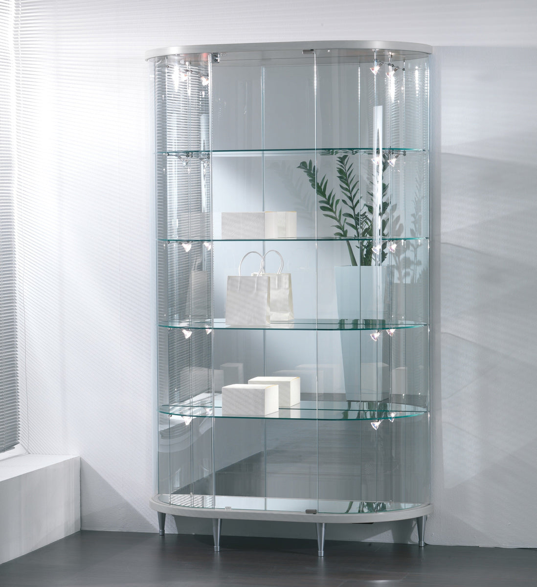 Elegance Lite Half Oval Showcase – Display Cabinets Direct
