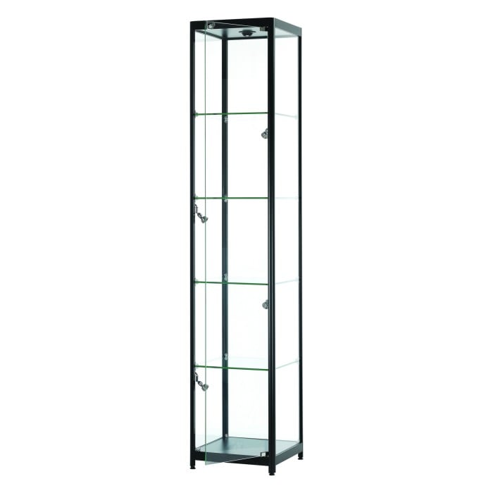 Vista Black Display Cabinet Tall Narrow – Display Cabinets Direct