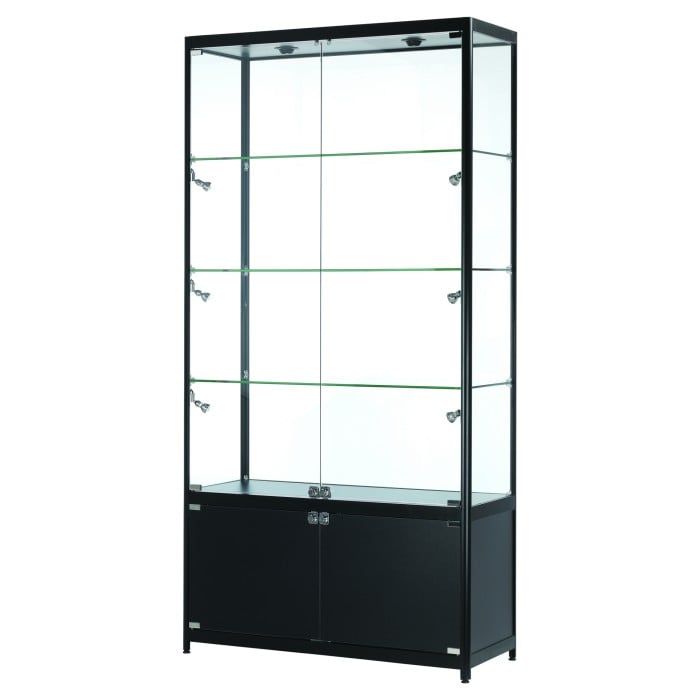 Vista Black Display Cabinet Tall Extra Wide (with storage) – Display ...