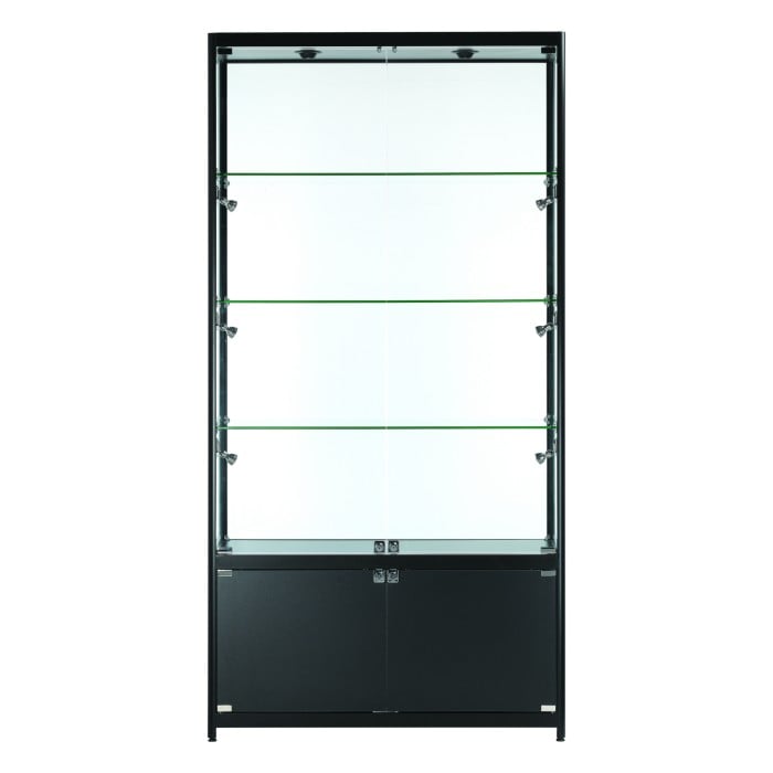 Vista Black Display Cabinet Tall Extra Wide (with storage) – Display ...