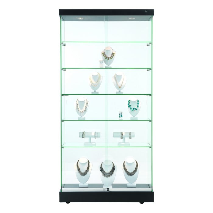Napoli Black Display Cabinet Tall Wide – Display Cabinets Direct
