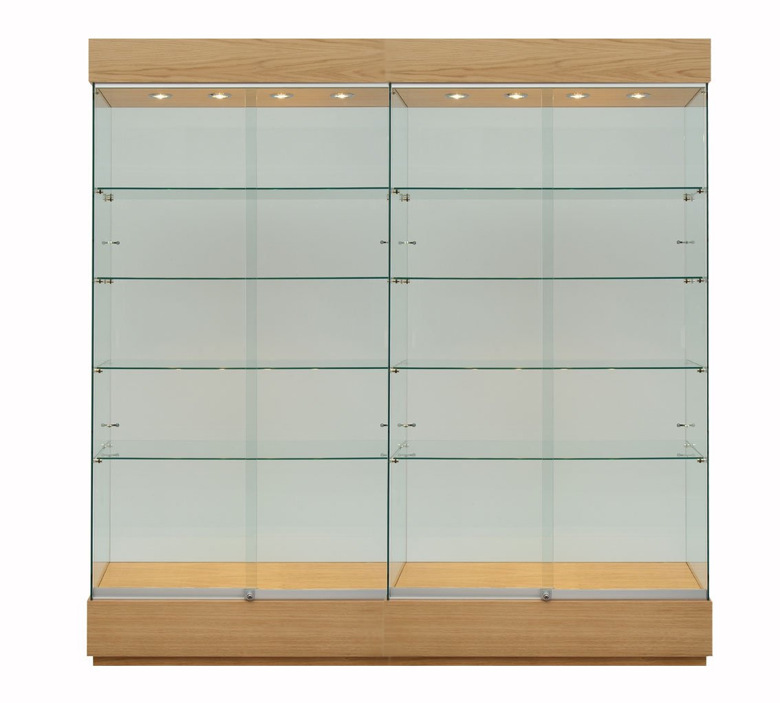 2m Wide Retail Fameless Wooden glass Showcase – Display Cabinets Direct