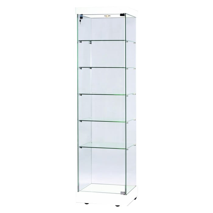 Napoli White Display Cabinet Tall Narrow – Display Cabinets Direct