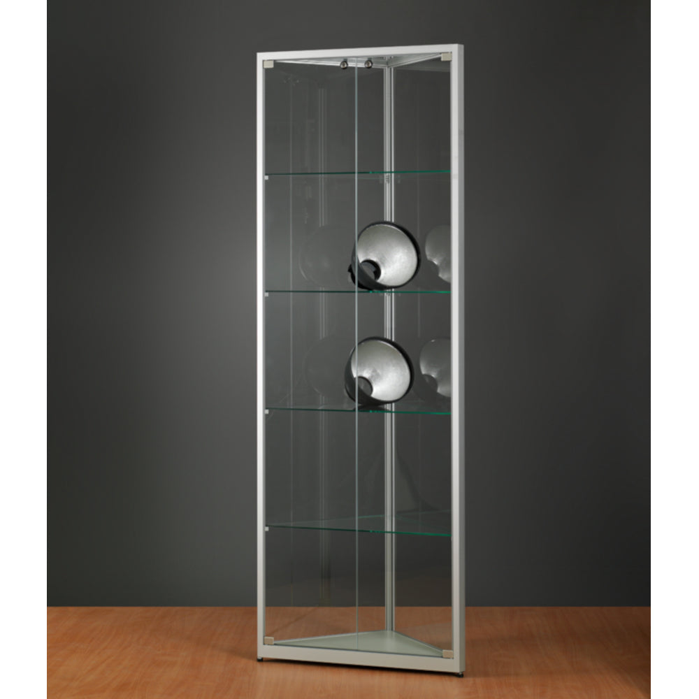 Aspire WMS 500 Glass Corner Display Cabinet Silver – Display Cabinets ...