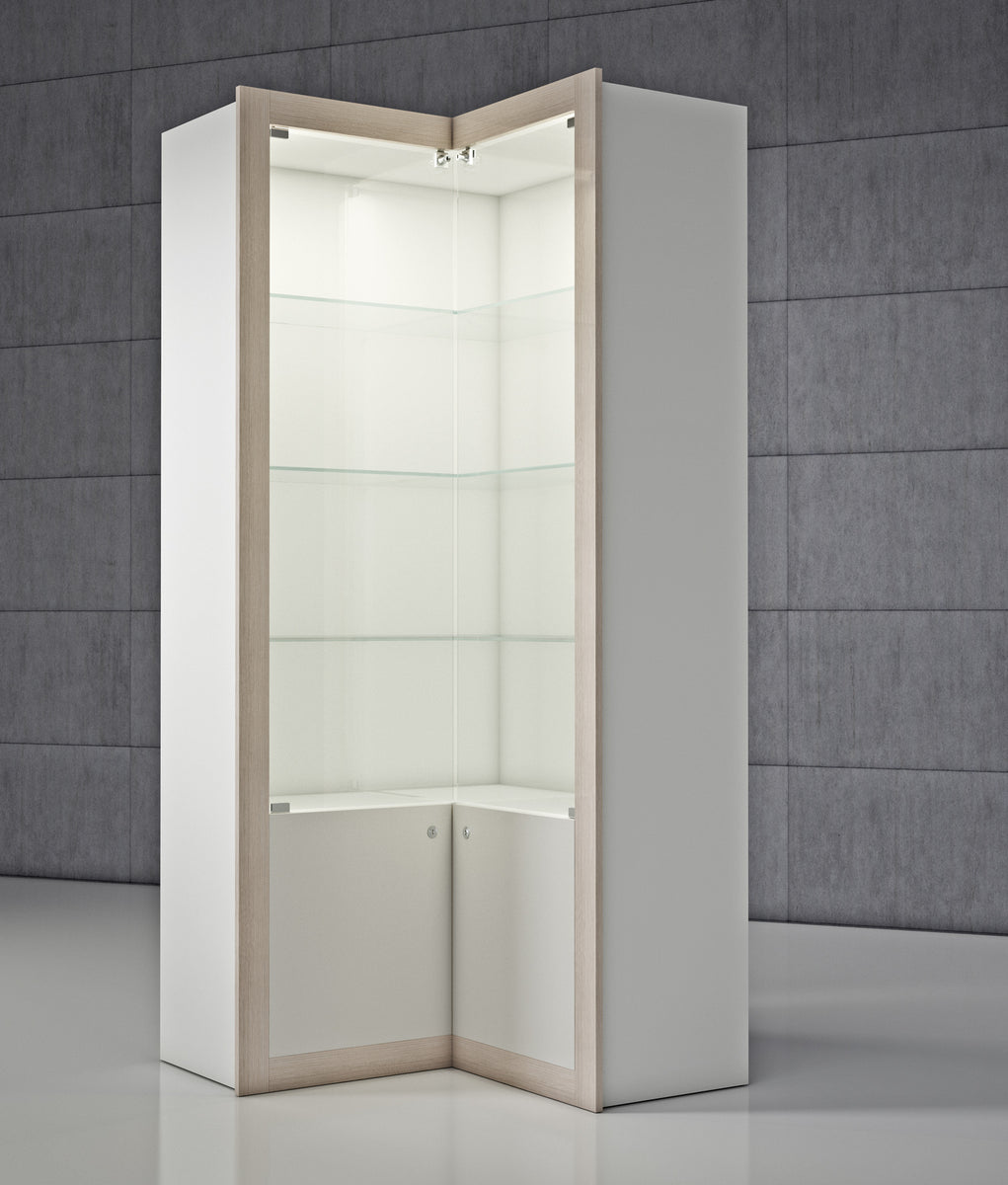 Opus Retail QF/AA Corner Showcase – Display Cabinets Direct